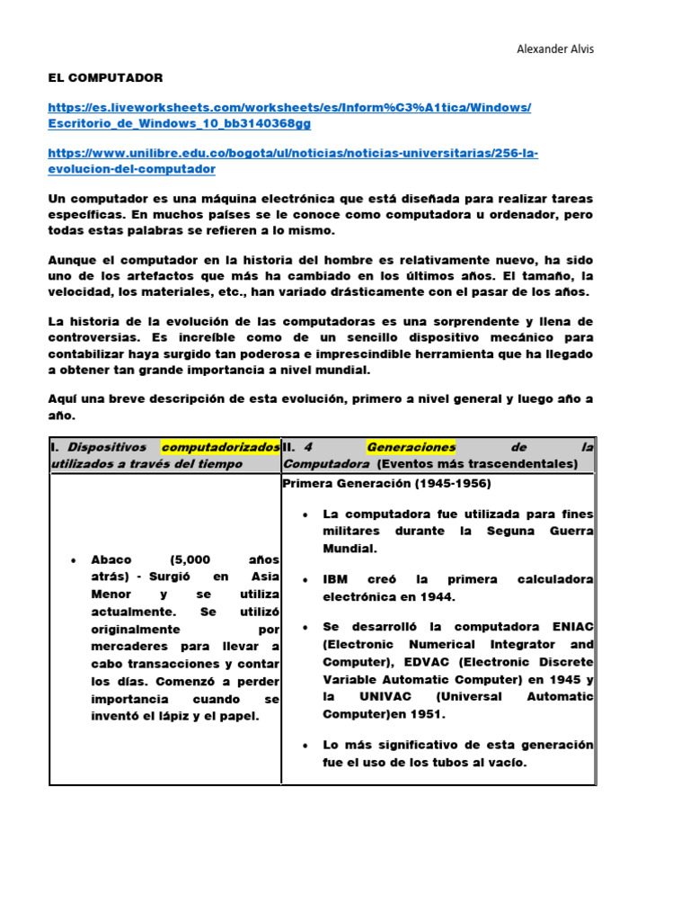 EL COMPUTADOR 2024 Juana | PDF | Clases de computadoras | Arquitectura ...