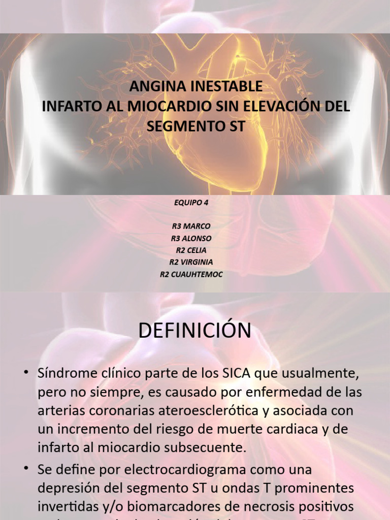 ANGINA INESTABLE Presentacion | Descargar gratis PDF | Síntomas y ...