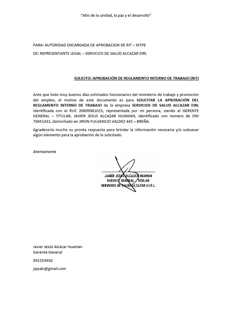 Solicitud para Rit | PDF