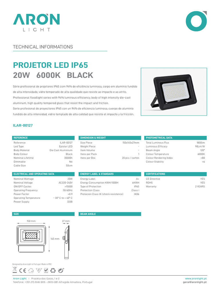 Philips BCB500 LED Projector Specs | PDF