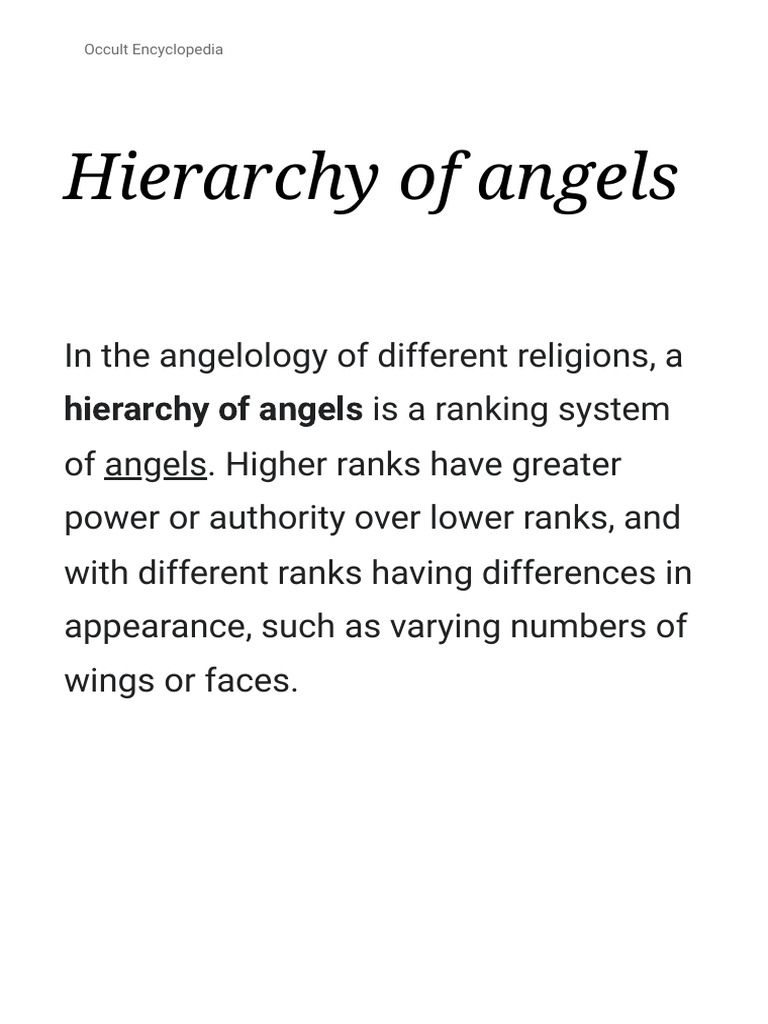 hierarchy of angels | PDF | Archangel | Angel