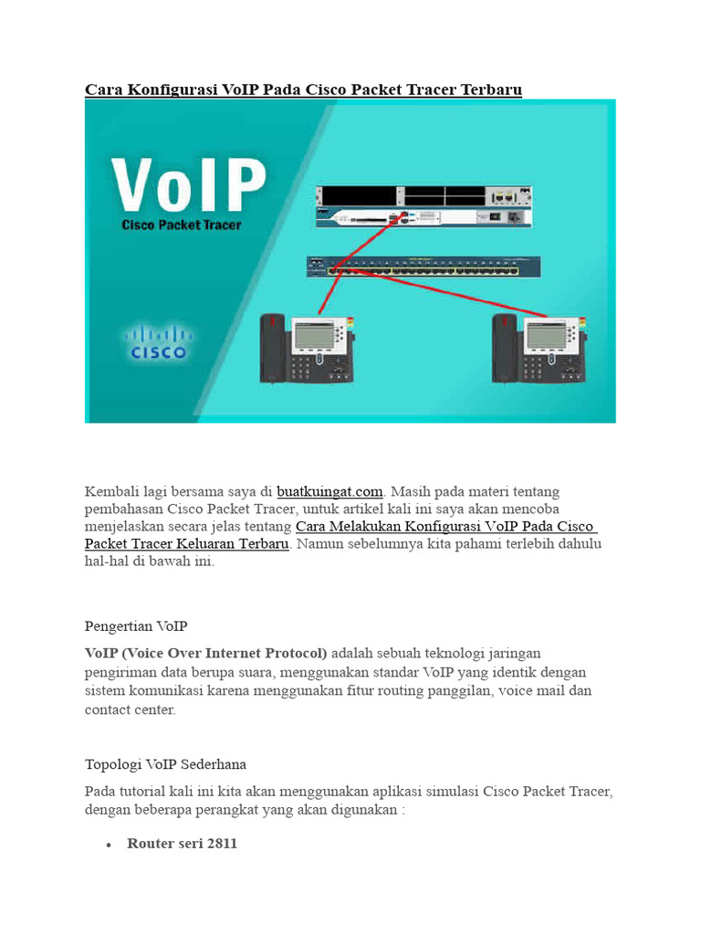 Cara Setting Voip Di Simulasi Jaringan Cisco Packet Tracer | PDF