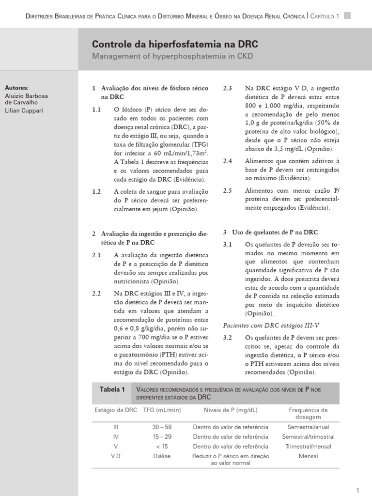 Controle Da Hiperfosfatemia Na DRC | PDF | Doença renal crônica ...