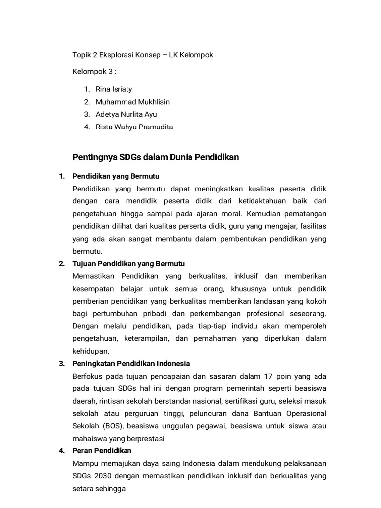 Eksplorasi Konsep-Topik 2 - LK Kelompok | PDF | Karier & Perkembangan | Pengembangan Diri