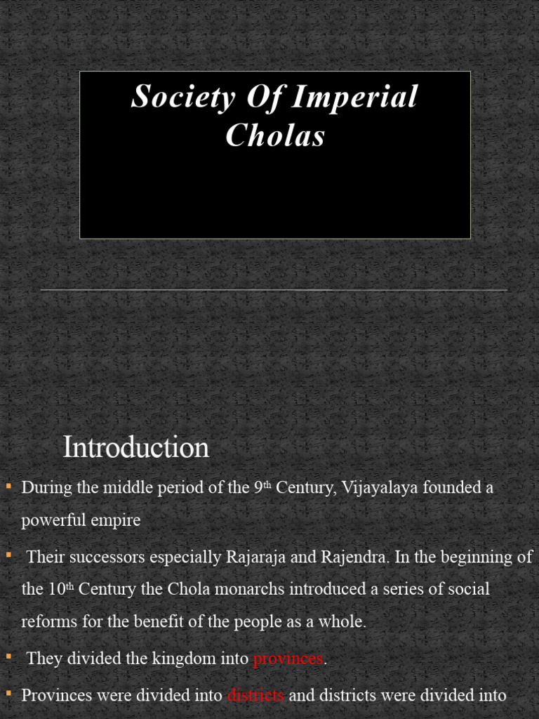 Social Condition of Imperial Cholas | PDF