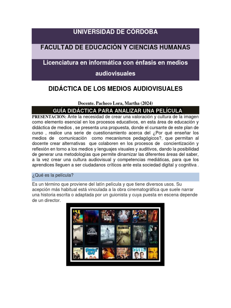 Guía para Analizar Películas en Clase | PDF | Maestros