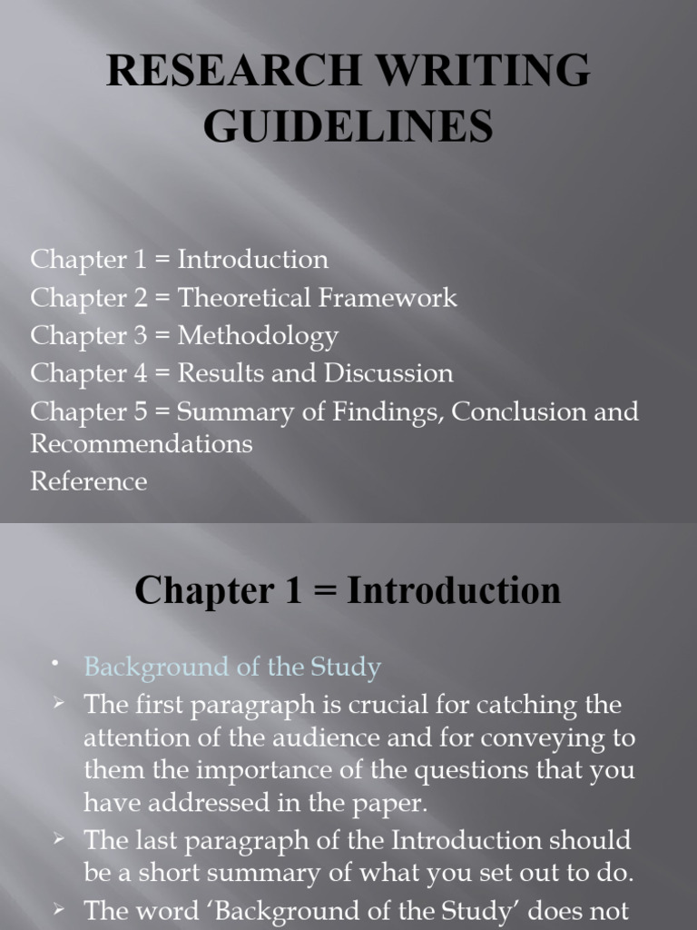 Research Writing Guidelines | PDF | Methodology | Statistics