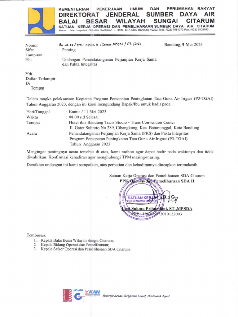 Surat Undangan PKS OP2 | PDF