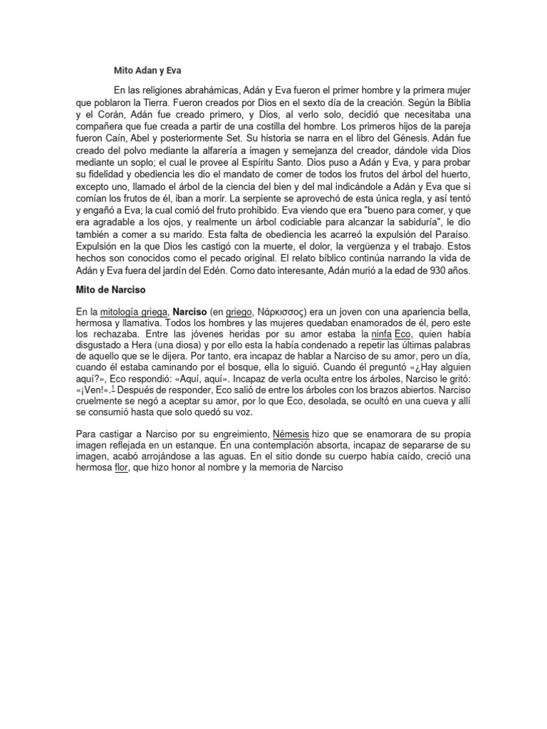 Mito de Adán y Eva en la Biblia | PDF | Adán y Eva | Jardín del Edén