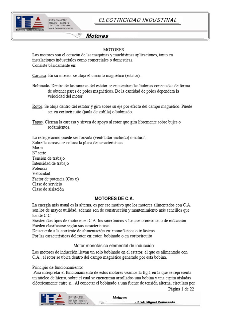 Motores | PDF | Inductor | Motor eléctrico