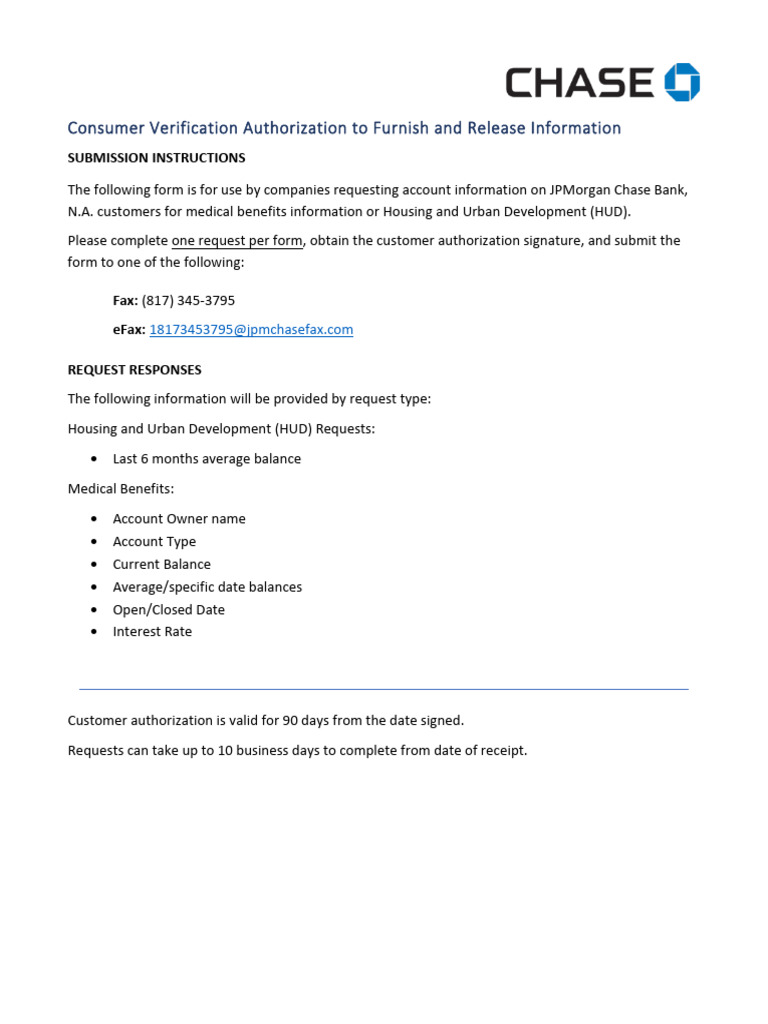 Consumer Authorization To Furnish and Release Information | PDF ...