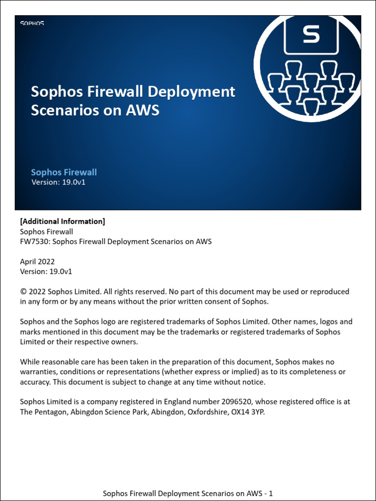 FW7530 19.0v1 Sophos Firewall Deployment Scenarios On AWS | PDF | Virtual Private Network ...