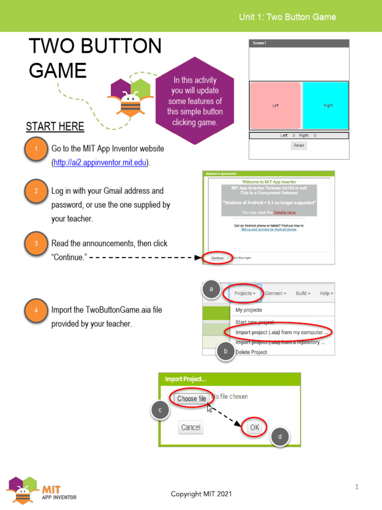 Unit 1 Two Button Game Student Guide | PDF | Tablet Computer | Qr Code