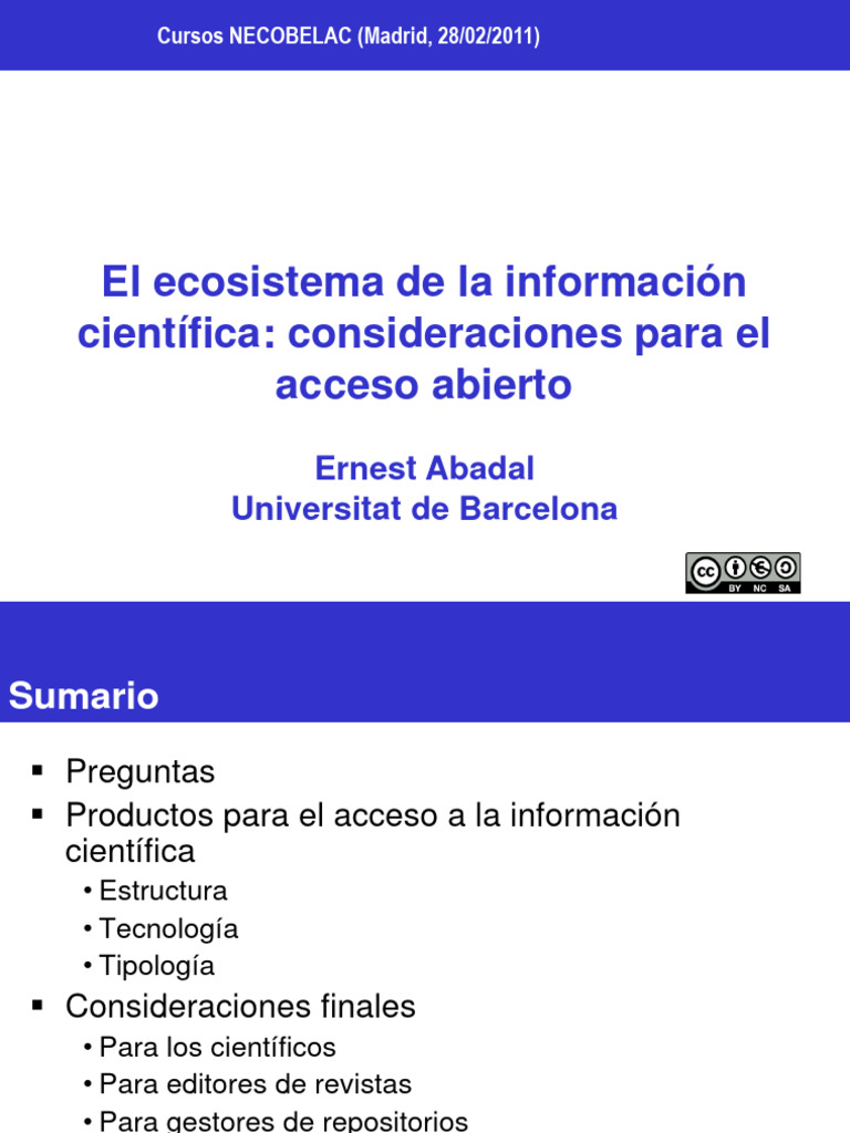 Acceso Abierto a la Información Científica | PDF | Acceso abierto ...
