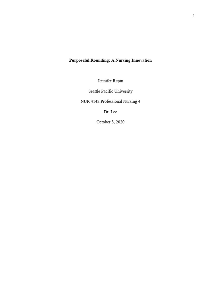 Synthesis Paper J.Repin | Download Free PDF | Patient | Nursing