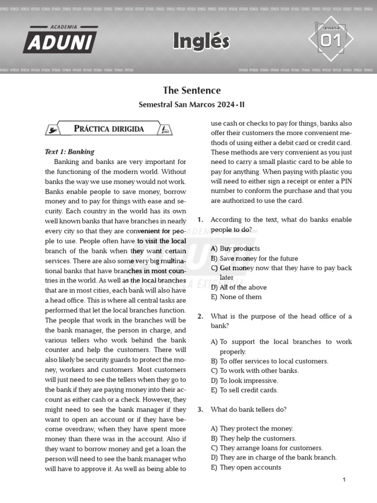 IG_SSM_Dir_Sem01 | PDF | Banks | Money