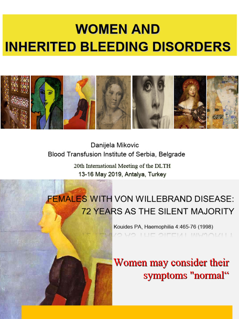 Danijela Mikovic: WOMEN AND INHERITED BLEEDING DISORDERS | PDF ...