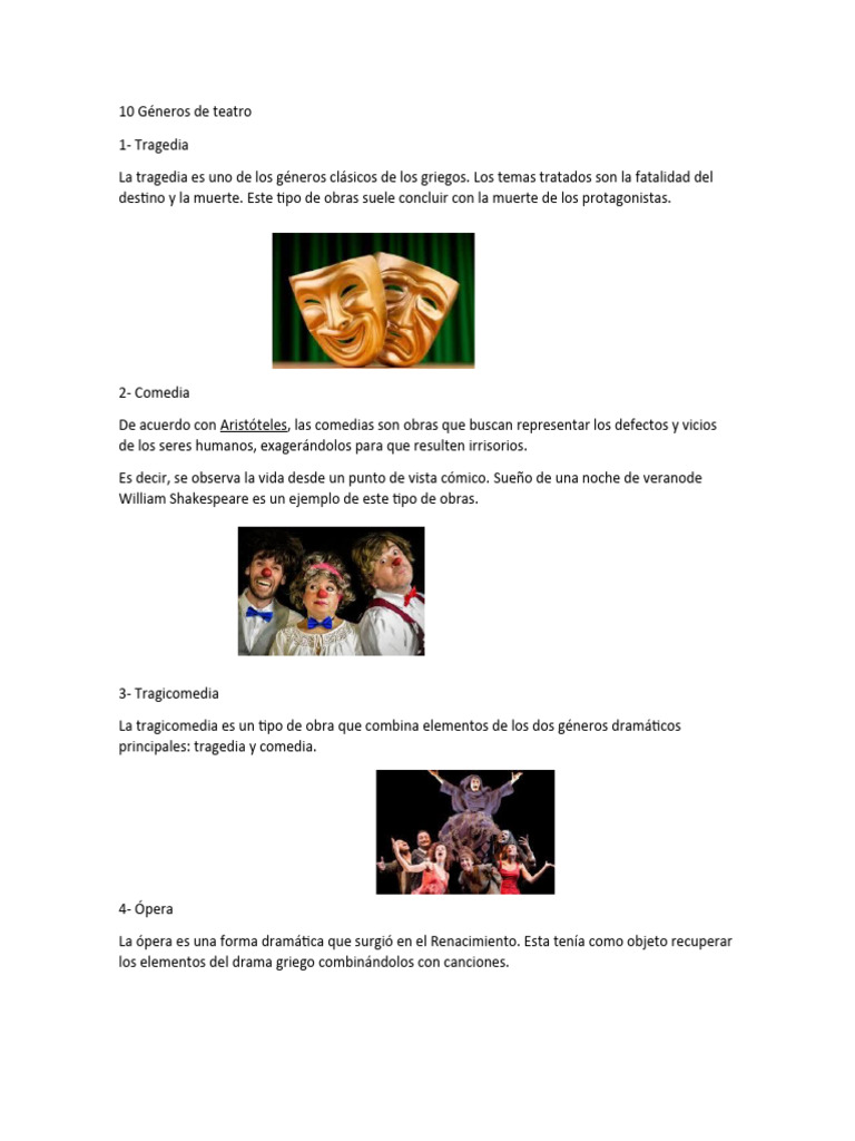 Guía de Géneros Teatrales | PDF
