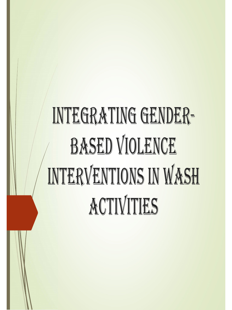 Integration of GBV in WASH interventions activities - ممتاز ومختصر من ...