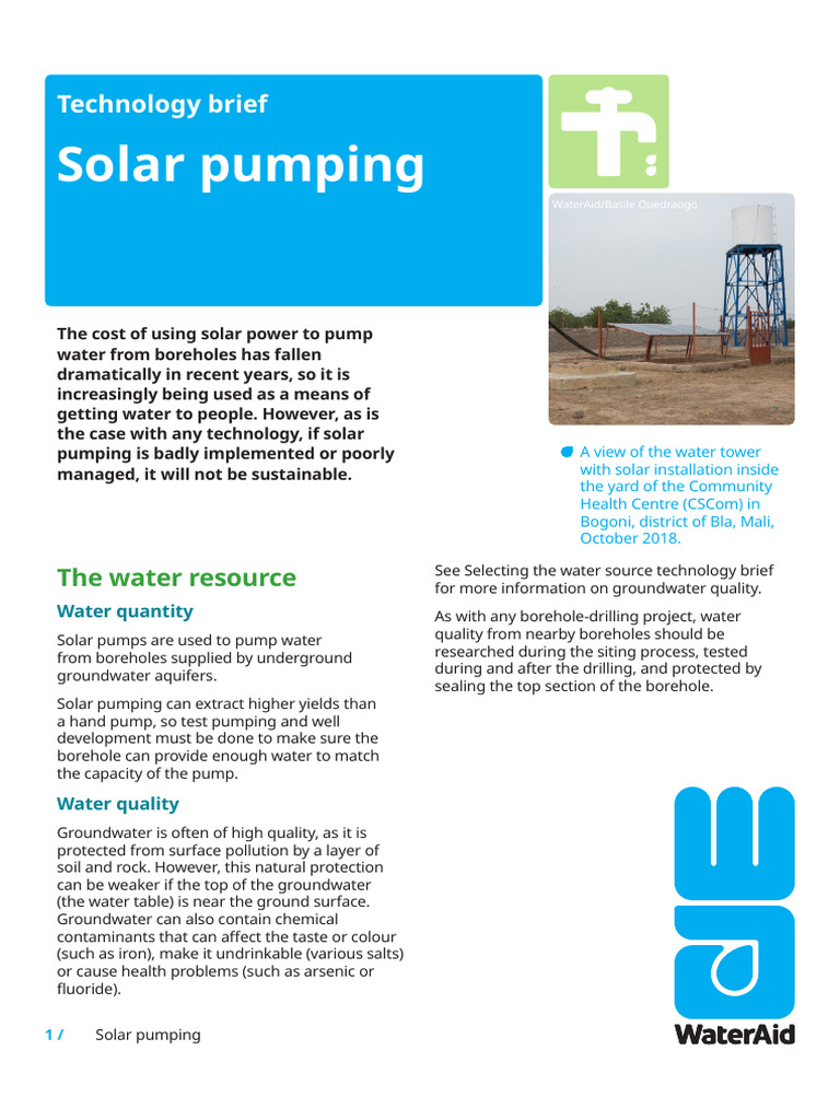 Solar Pumping: Efficient Water Solutions | PDF | Photovoltaics | Solar ...