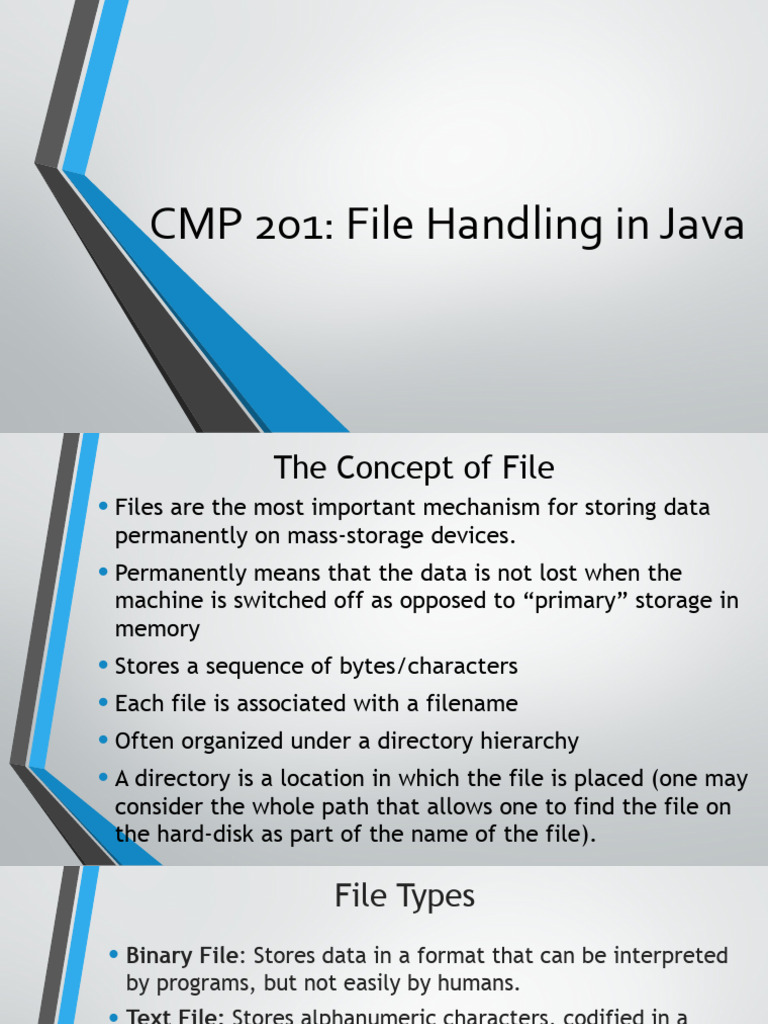 CMP201 File Handling | PDF | Computer File | Input/Output