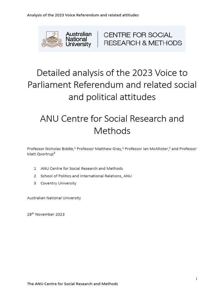 2023 Voice Referendum Analysis and Insights | PDF | Indigenous ...