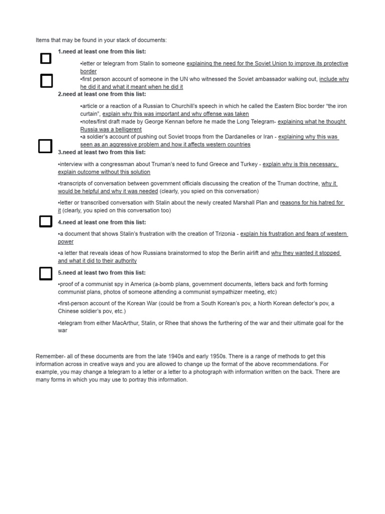 history project rubric | PDF | Cold War | Aftermath Of World War II