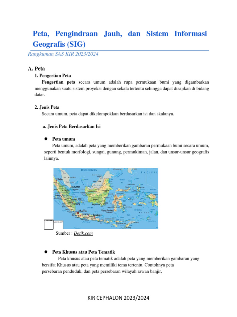 Peta, Pengindraan Jauh, Dan Sistem Informasi Geografis | PDF
