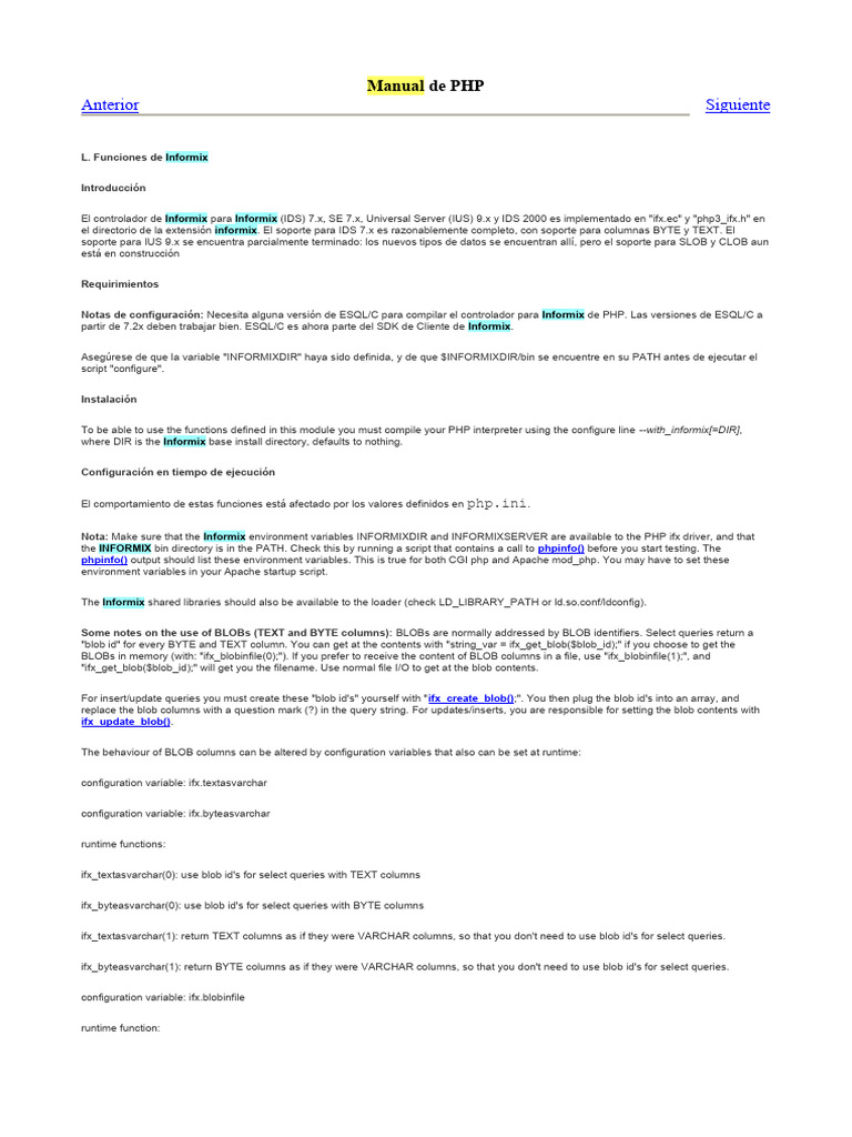 Manual de PHP (INFORMIX) | PDF | Boolean Data Type | Computer File Manual de PHP (INFORMIX) | PDF | Boolean Data Type | Computer File