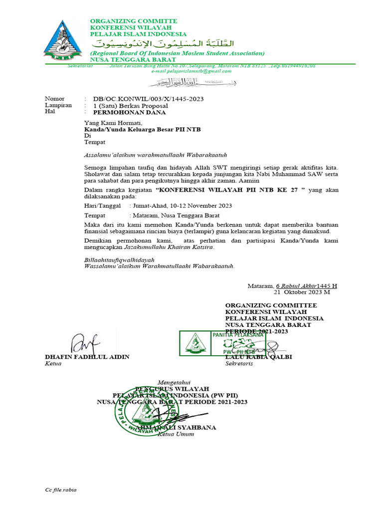 003-Permohonan Bantuan Dana | PDF