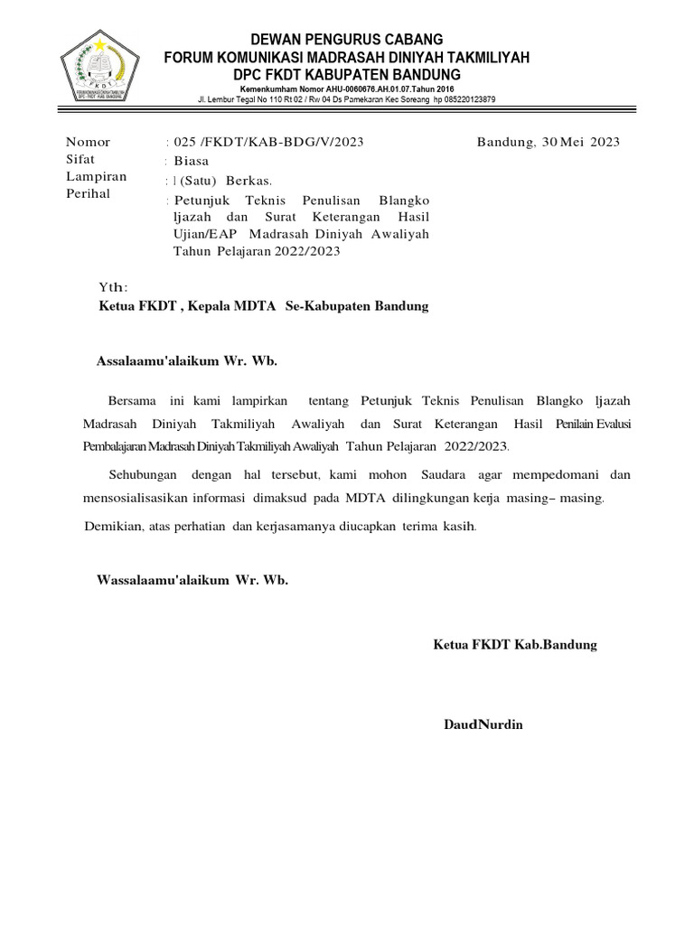 Surat Pedoman Juknis Penulisan Ijazah 2023 Selasa 30 Mei 2023 | PDF | Bisnis | Pengelolaan ...
