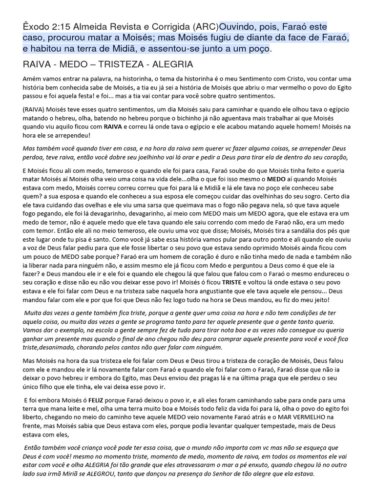 Êxodo 2 | PDF | Moisés | Livro do Êxodo