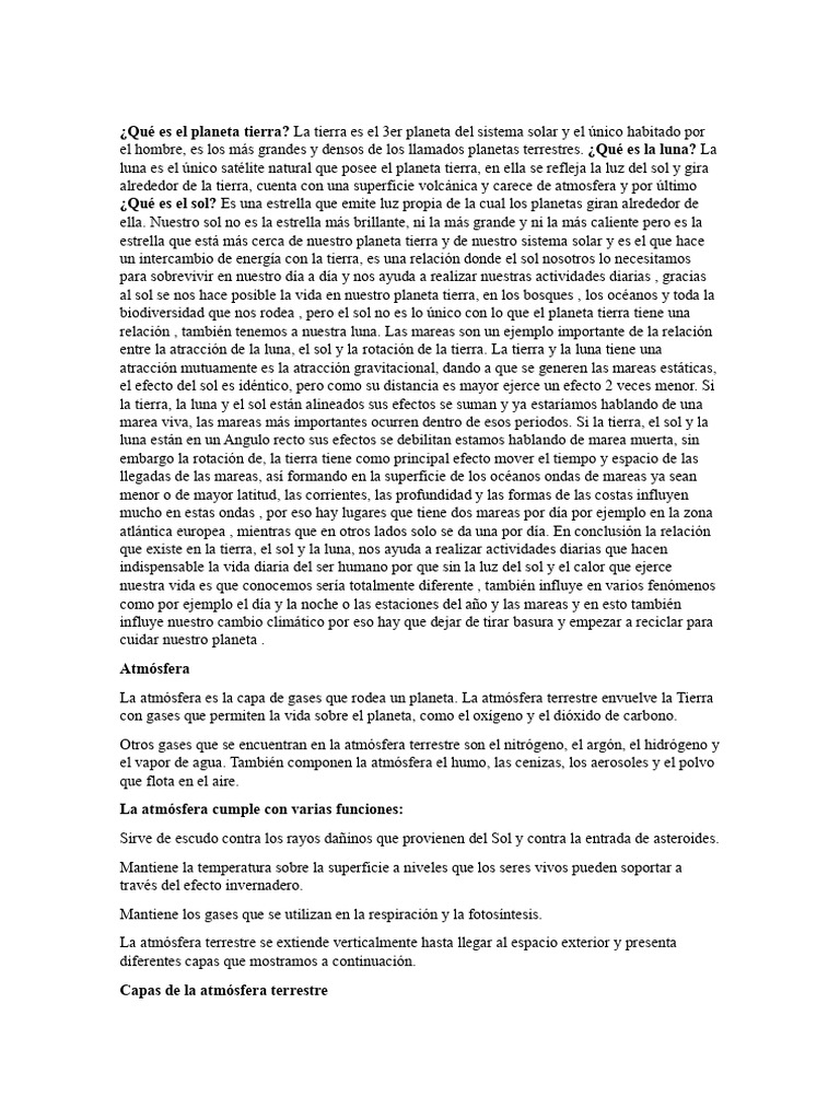 Tierra, Luna y Sol: Vida y Mareas | PDF | Atmósfera | Tierra