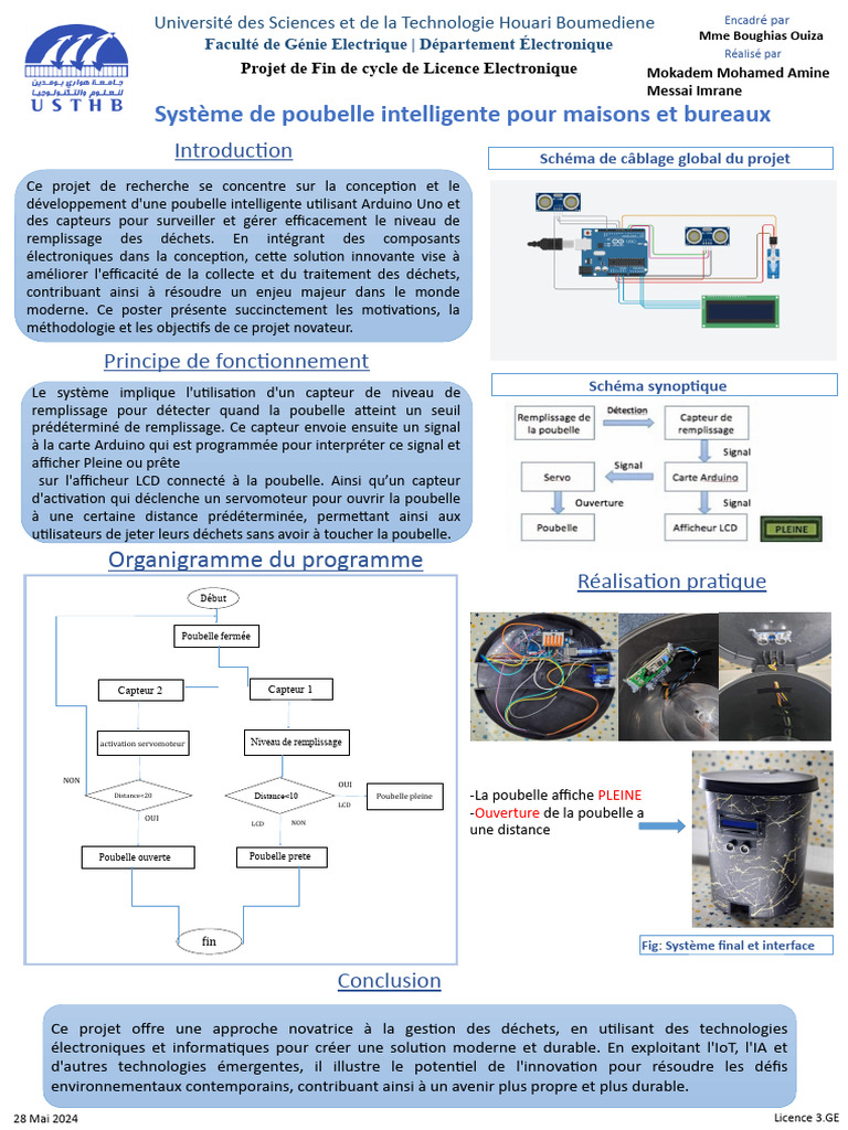 Système de Poubelle Intelligente Pour Maisons Et Bureaux: Projet de Fin ...