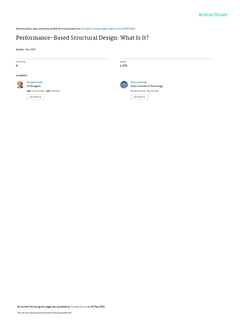 Performance Based Structural Design What Is It | PDF | Ductility | Concrete