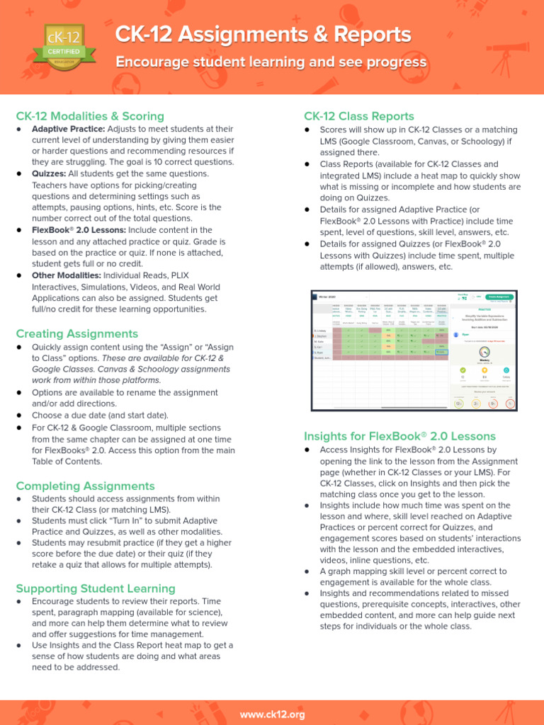 RESOURCE PAGE CK-12 Assignments & Reports | PDF | Quiz | Behavior ...