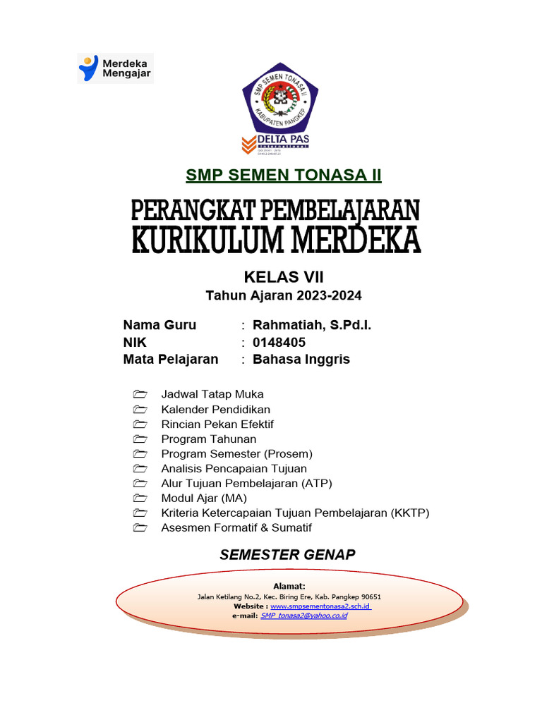 Cover Perangkat Ajar Kurikulum Merdeka | PDF