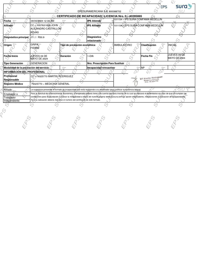 Incapacidad Sura Paciente Alejandro | Descargar gratis PDF | Cuidado de ...