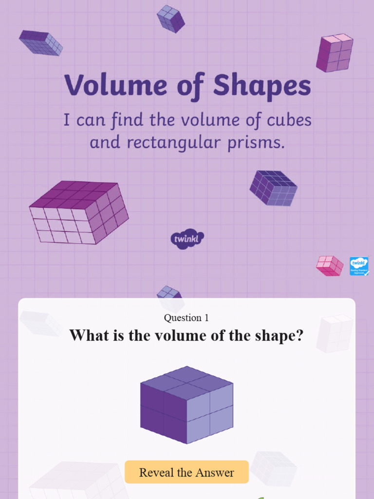 Volume Calculations for Shapes | PDF | Teaching Methods & Materials ...