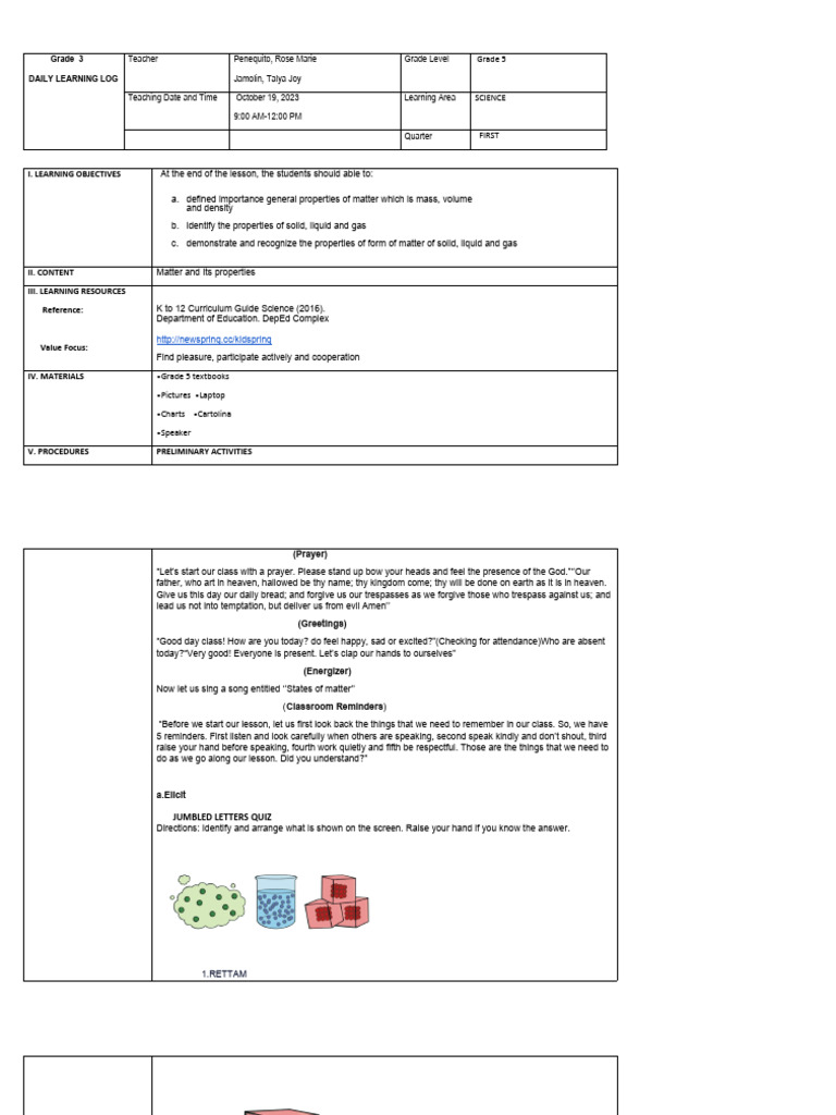 7es Lesson Plan 578 | PDF | Matter | Gases