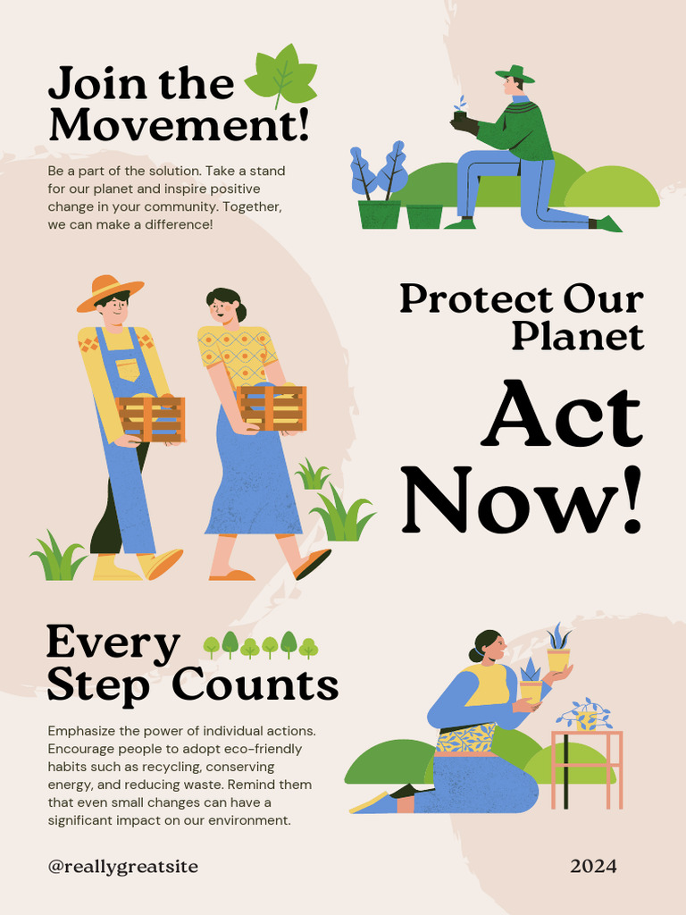 Beige Illustrative Protect Our Planet Poster | PDF