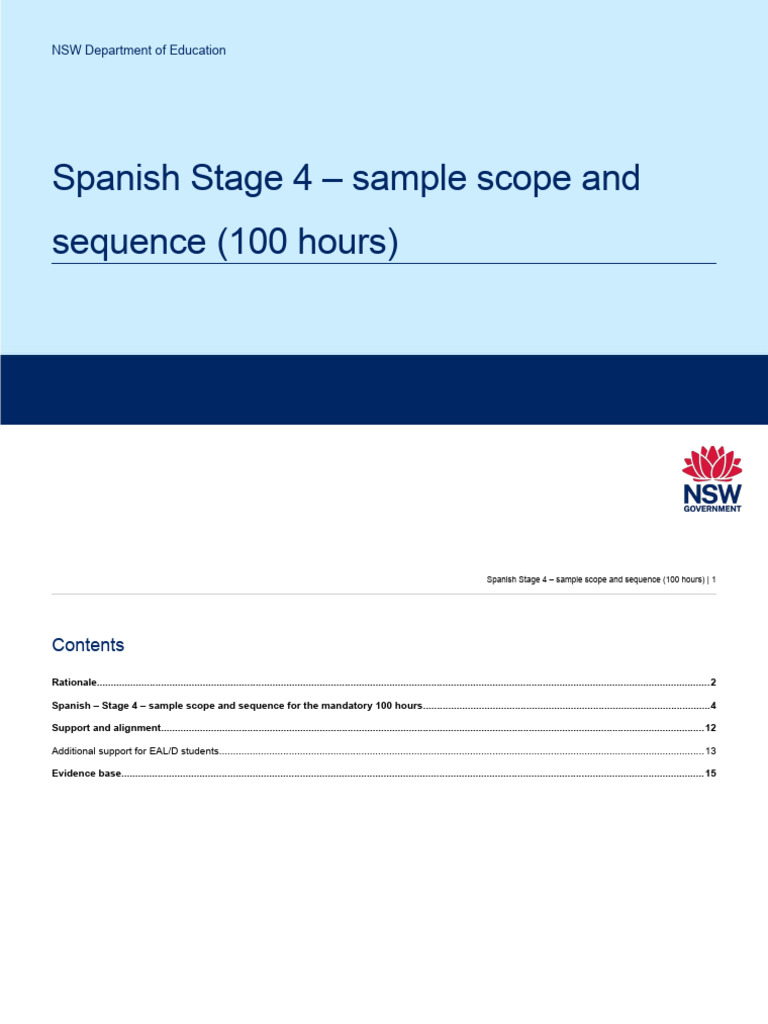 Modern Languages s4 Spanish Scope and Sequencecoool2lcf | PDF | English ...