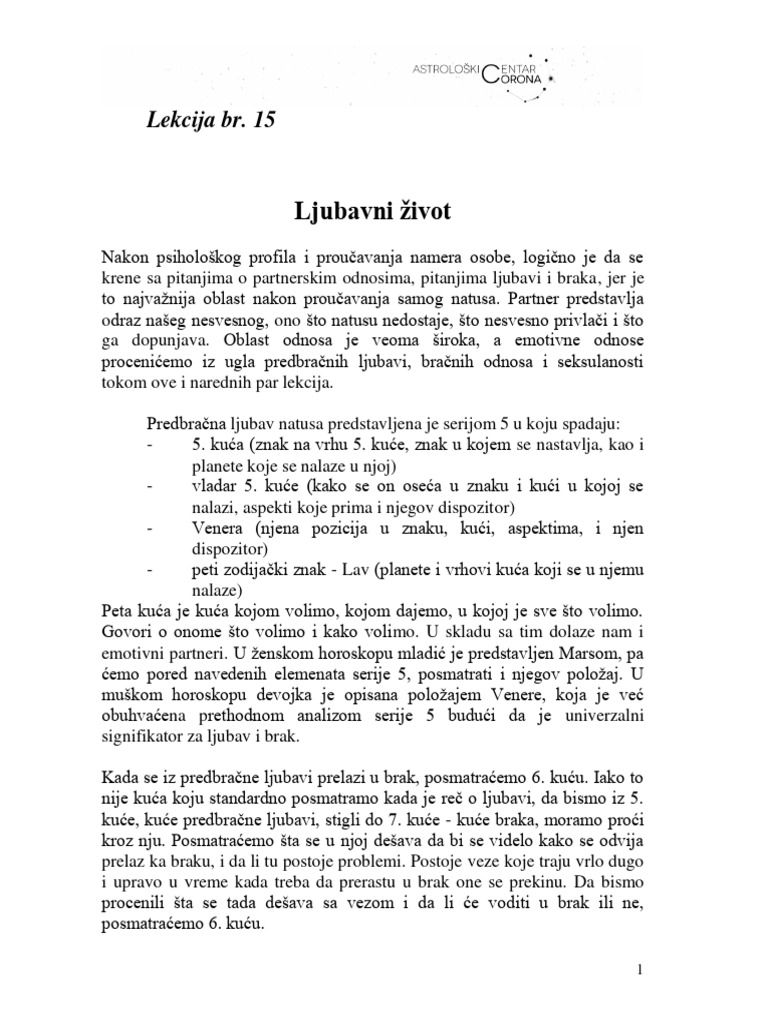 P 15A Ljubavni Zivot | PDF