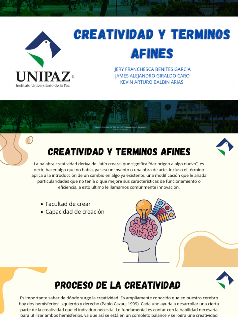 Significado de creatividad y términos afines | PDF | Creatividad ...