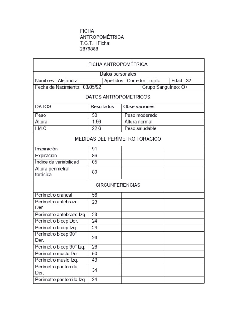 Ficha-Antropometrica A | PDF