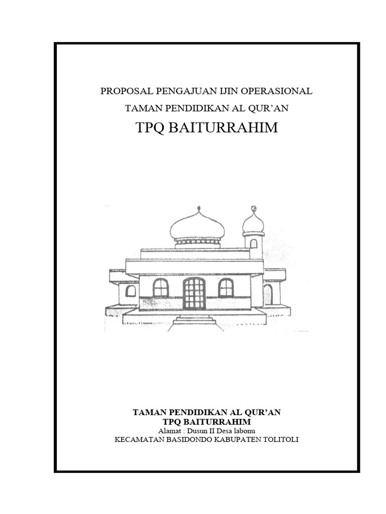 Contoh Proposal Pengajuan Ijin Operasional TPQ | PDF