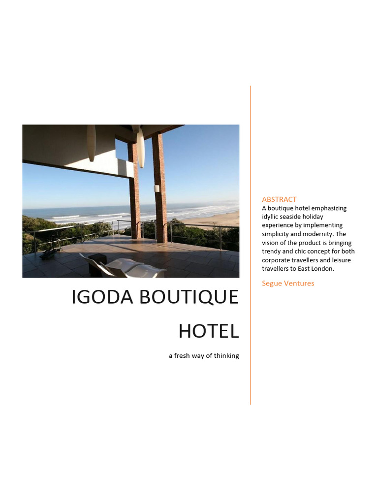 Igoda Boutique Hotel: Seaside Luxury Retreat | PDF | Tourism | Investing