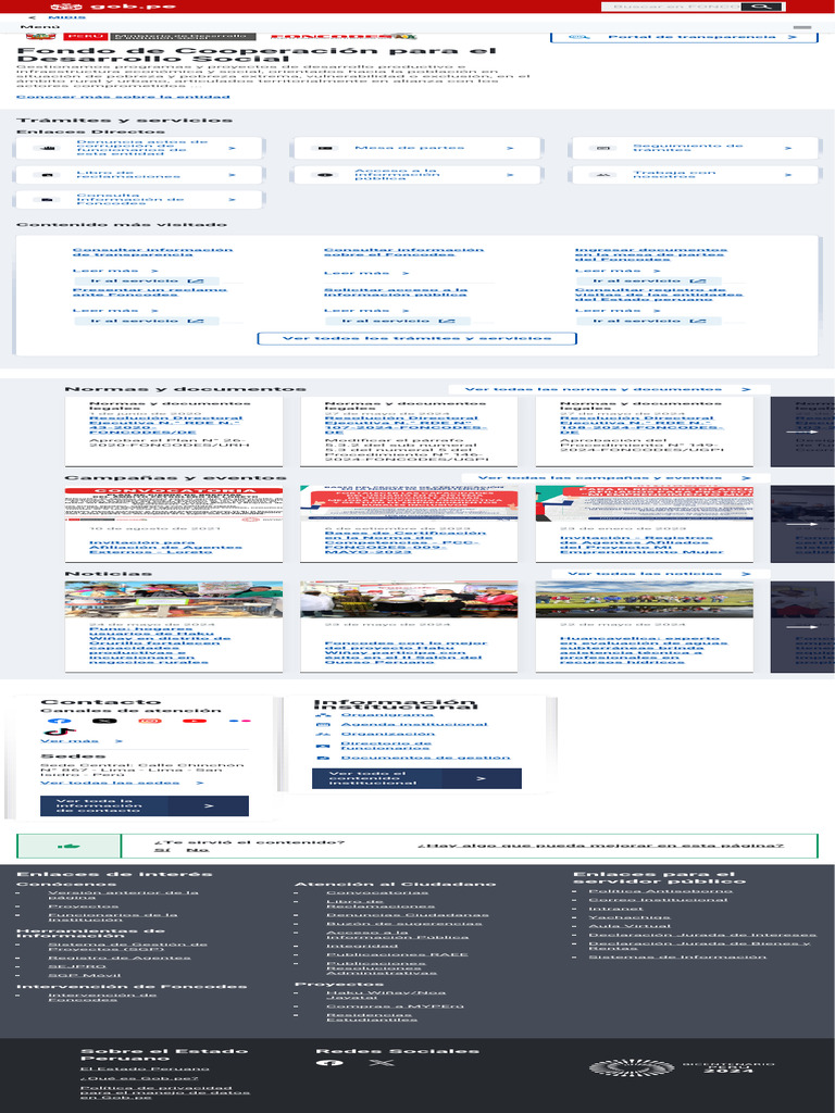 Fondo de Cooperación para El Desarrollo Social - FONCODES - Plataforma ...