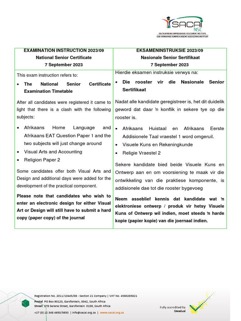 2023 NSC Oct Nov Exam Timetable | PDF | Languages Of Africa | Languages