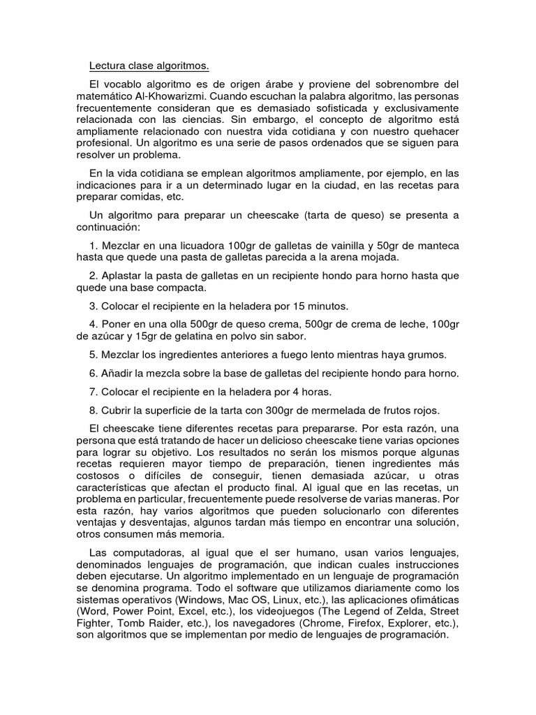 Clase Algoritmos | PDF | Programación de computadoras | Lenguaje de programación